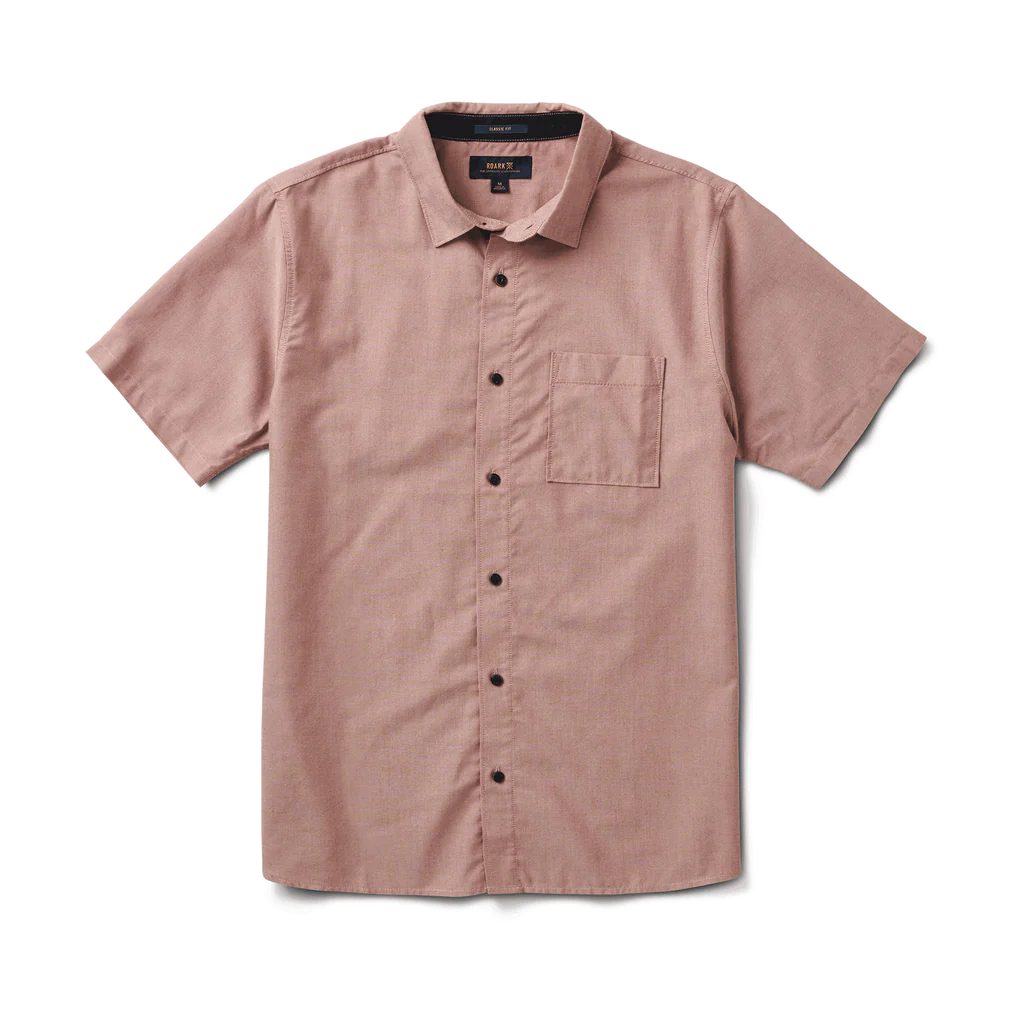 MEN'S WELL WORN BUTTON-UP SHIRT - RUSSET